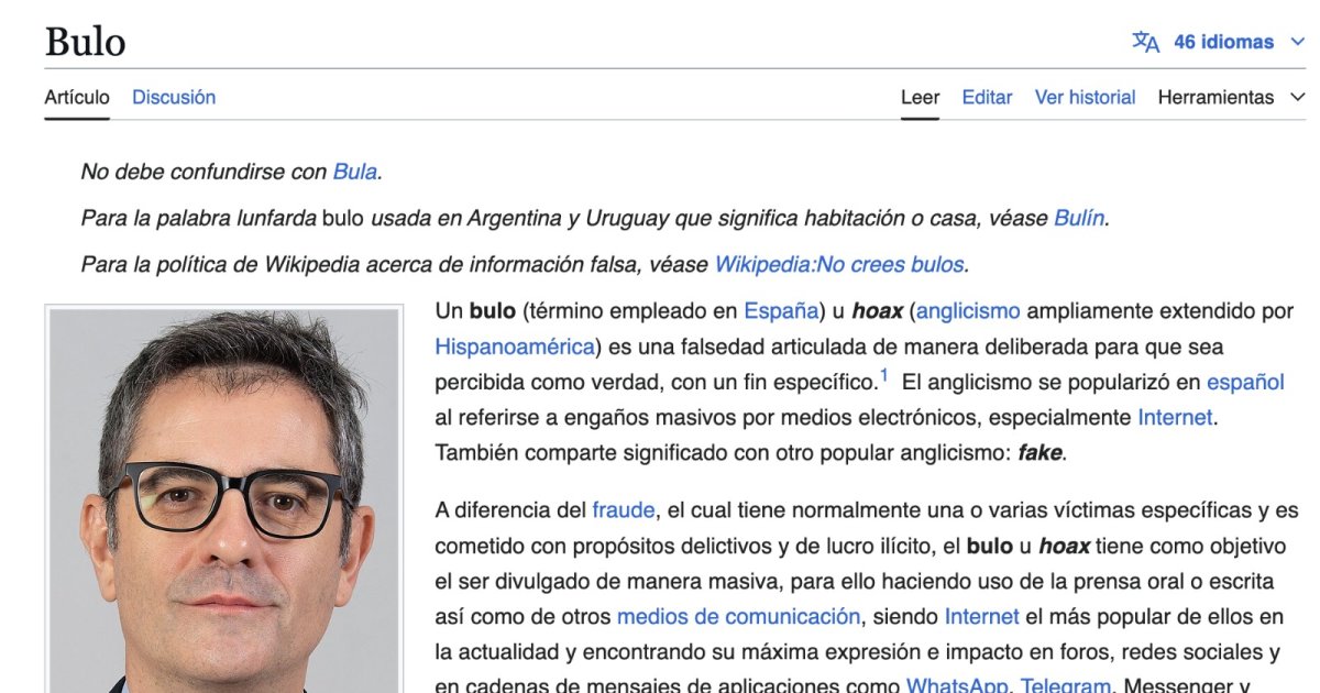 Wikipedia ilustra la definición de ‘bulo’ con una imagen de Félix ...